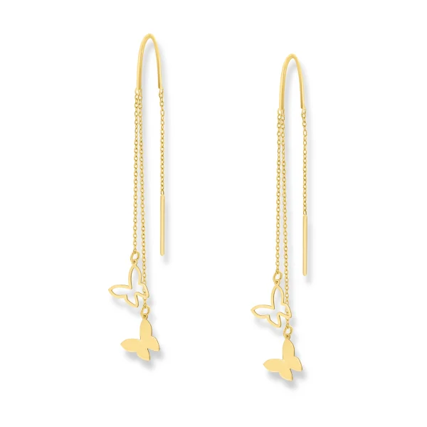 BUTTERFLY DROP CHAIN EARRING - Nora 24 Jewelry