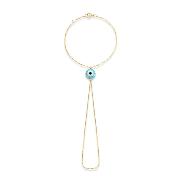 BLUE EYE HAND CHAIN BRACELET - Nora 24 Jewelry